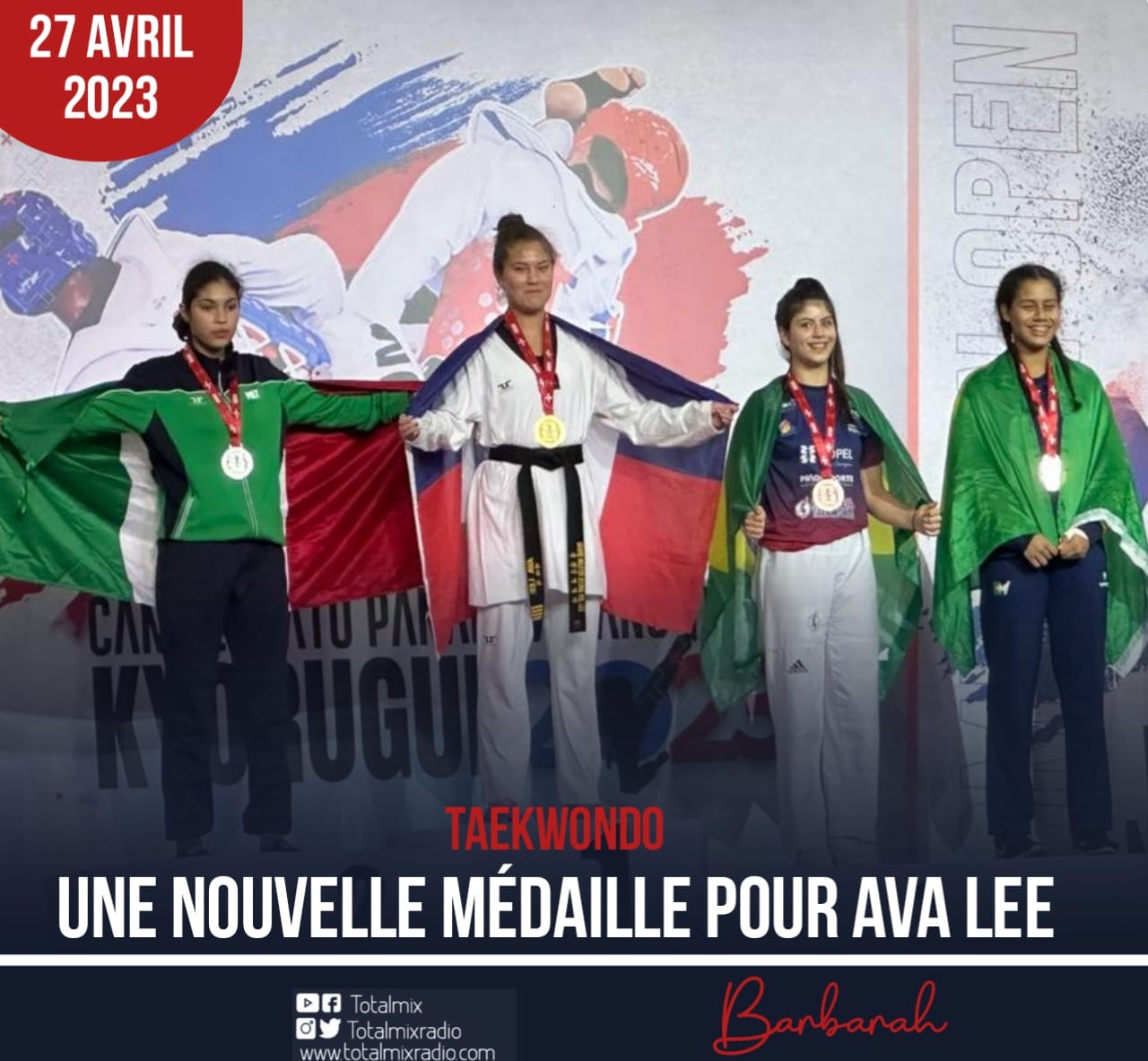 TAEKWONDO : UNE NOUVELLE MÉDAILLE POUR AVA LEE • Totalmix Radio
