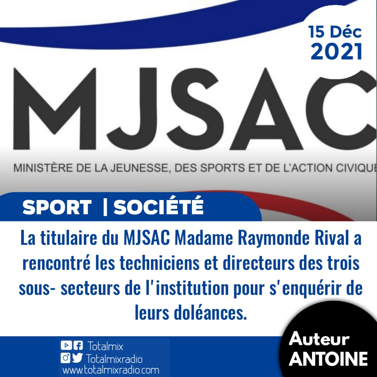SPORT ET SOCIÉTÉ : RENCONTRE DE MME RAYMONDE RIVAL AVEC LES EMPLOYÉS DE ...