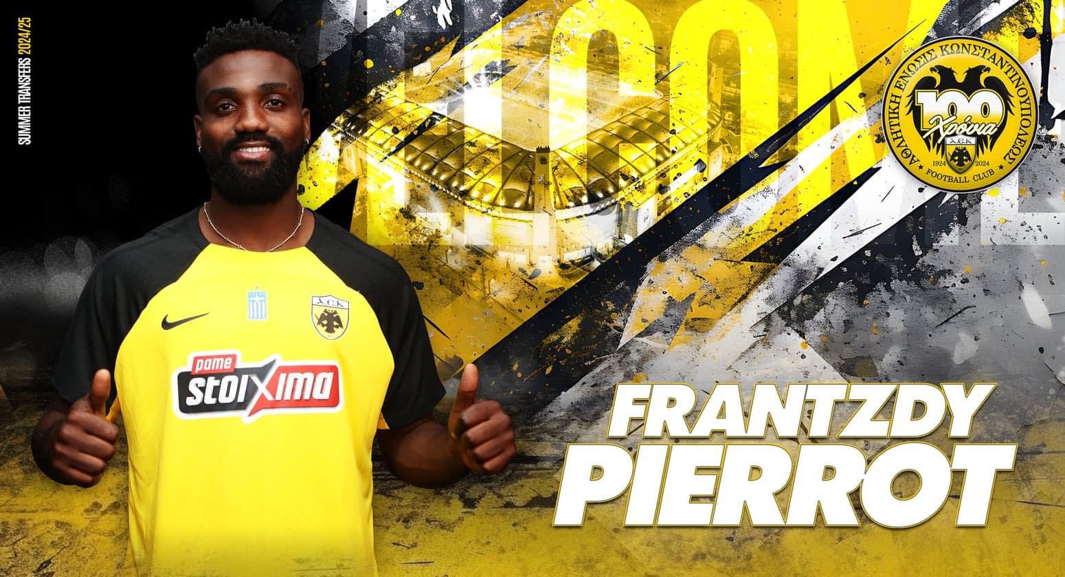 Foot-Expatriés : Frantzdy Pierrot s’engage avec l’AEK Athènes jusqu’en ...