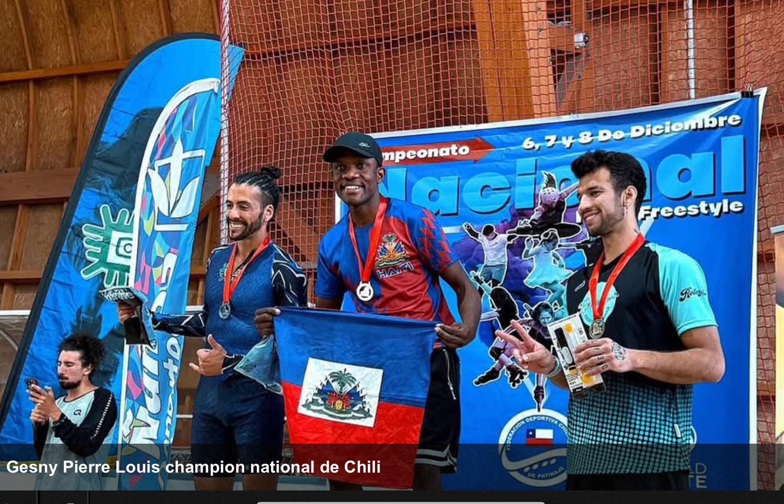 L’Haïtien Gesny Pierre Louis champion national de patinage au Chili ...