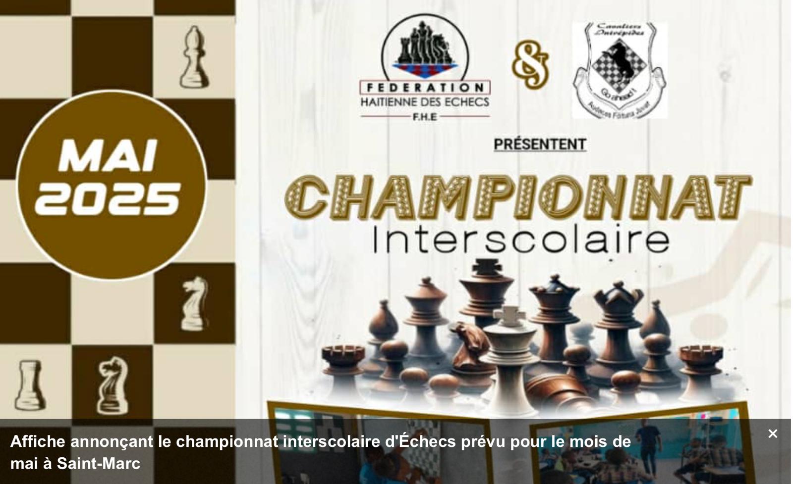 Vers un championnat interscolaire d’échecs à Saint-Marc en 2025 ...